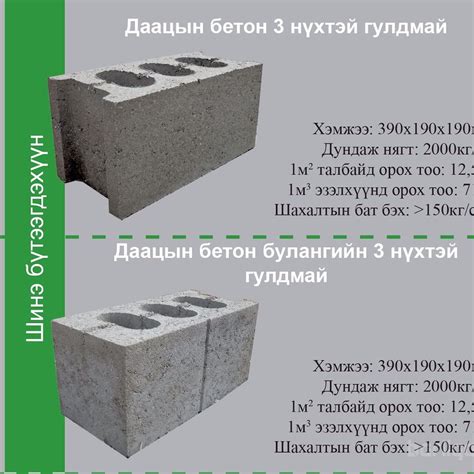 Даацын 3 нүхтэй бетон гулдмай 39x19x19