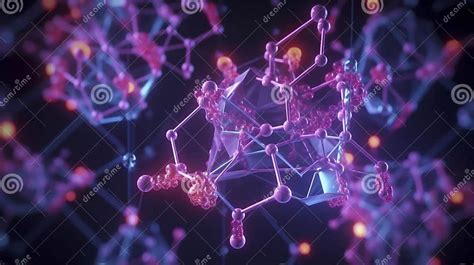 Abstract Model Molecule Digital Technologies In Genetic Engineering