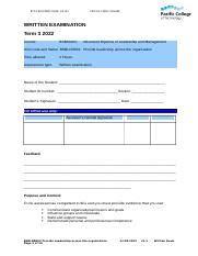 WE BSBLDR602 Provide Leadership Across The Organisation Docx RTO