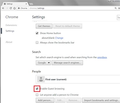 Google Chrome In Guest Browsing Mode
