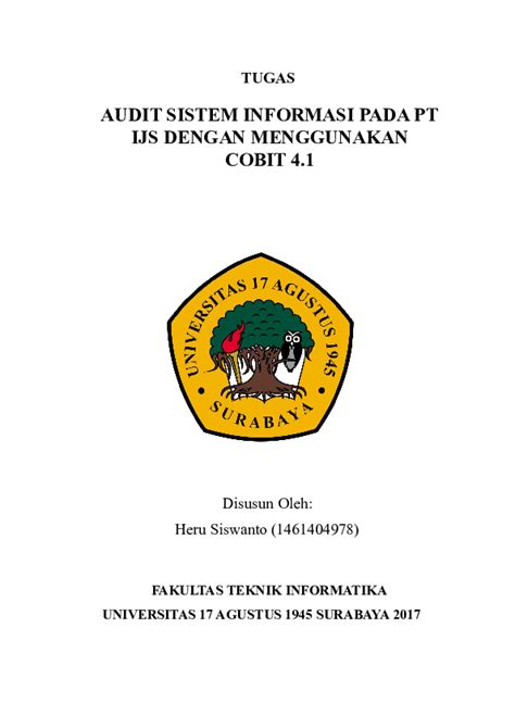 Doc Audit Sistem Informasi Pada Pt Ijs Dengan Menggunakan Cobit 4 1