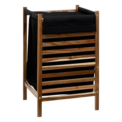 Panier à Linge En Bois Blackacia 65cm Marron