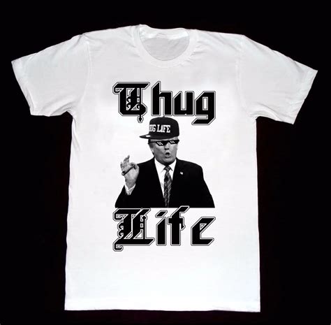 T Shirt 2019 Fashion Men Donald Trump Thug Life T Shirt Shirt Frog