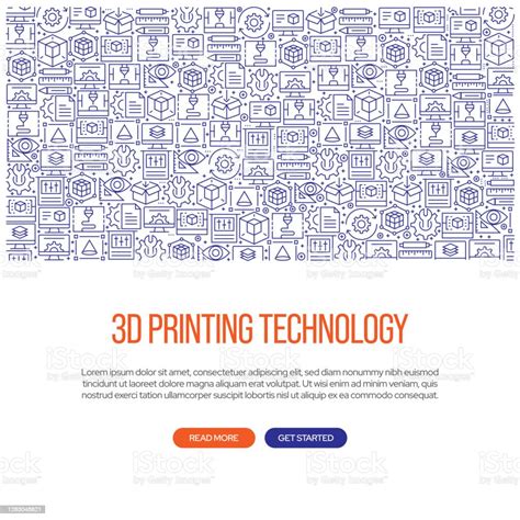 패턴3d 프린팅 기술 관련 배너 디자인 현대 라인 스타일 아이콘 벡터 일러스트레이션 Stem 주제에 대한 스톡 벡터 아트 및 기타 이미지 Stem 주제 배경 주제 3