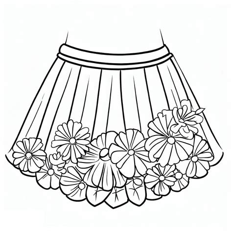 Coloriage Jupe Fleurie Télécharger Et Imprimer Gratuit Sur