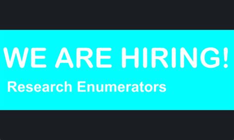 Call For Research Enumerators Apply Now