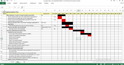 Project Plan Template Excel