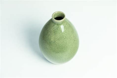 Premium Photo Green Ceramic Vase Isolated On White