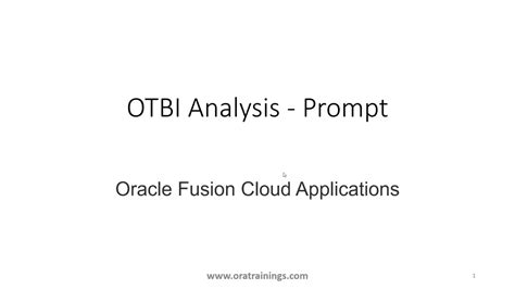 how to create filter prompt in otbi analysis oracle fusion erp youtube
