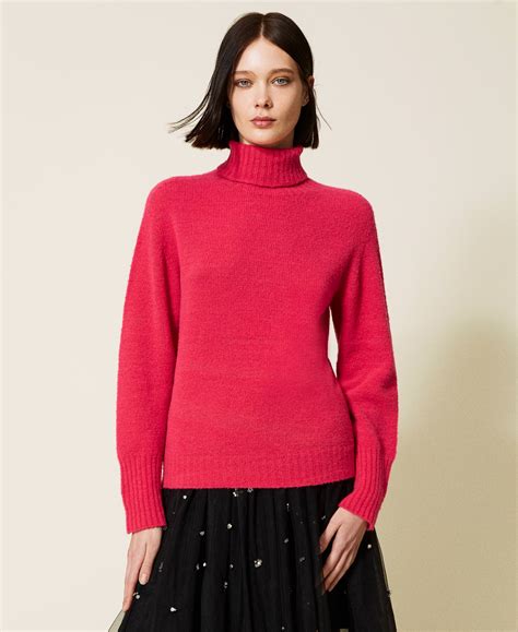 Seamless Wool Blend Jumper Woman Pink Twinset Milano
