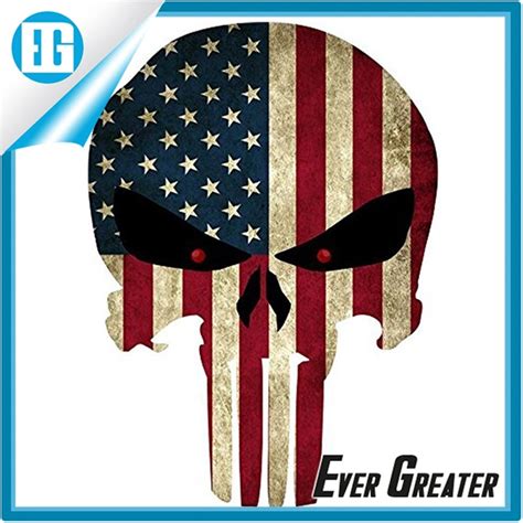 Punisher Skull American Flag Decals Vinyl Label Sticker China Sticker