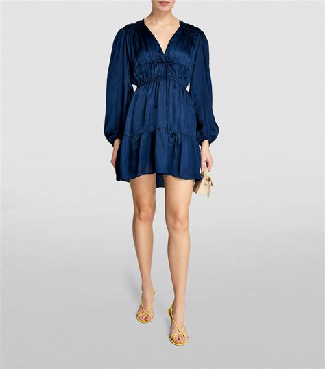 Womens Maje Blue Tiered V Neck Mini Dress Harrods Uk