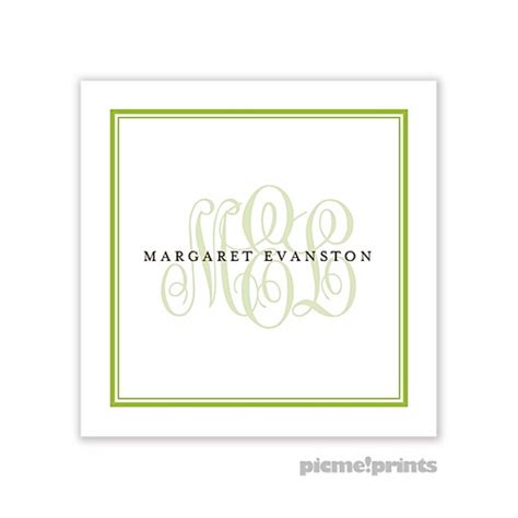 Tailored Monogram Grasshopper Square Enclosure Card Printswell