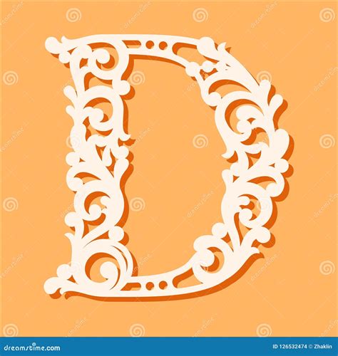 Laser Cut Template Initial Monogram Letters Fancy Floral Alphabet