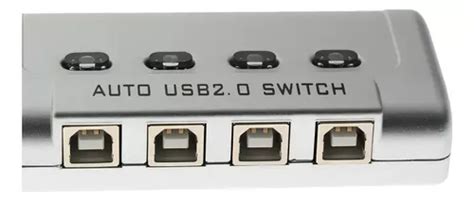 Selector De Conmutador Automático Usb 20 De 4 Puertos 2 Cables Usb