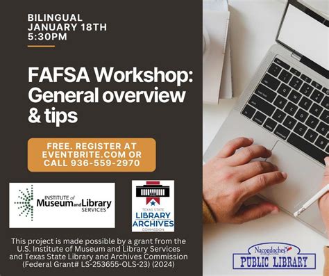 Fafsa Workshop Nacogdoches Public Library January 18 2024