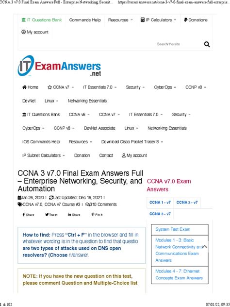 ccna 3 v7 0 final exam answers full enterprise networking security