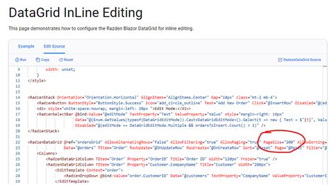 Inline Editing Performance With Pagesize200 Radzenblazor Components