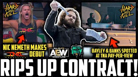 Aew Jack Perry Rips Up Contract At Njpw Event Nic Nemeth Tna Debut