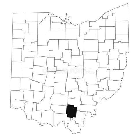 Map Of Jackson County In Ohio State On White Background Single County