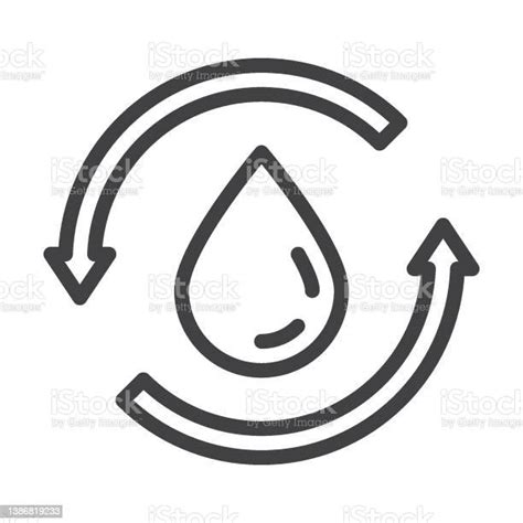 Goutte Deau Icône De Ligne Renouvelable Vecteurs Libres De Droits Et