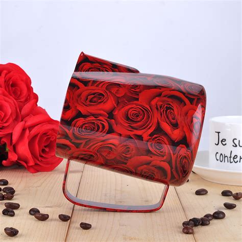 Espresso Coffee Frothing Jug Baristaspace 10 Plus Red Rose Style