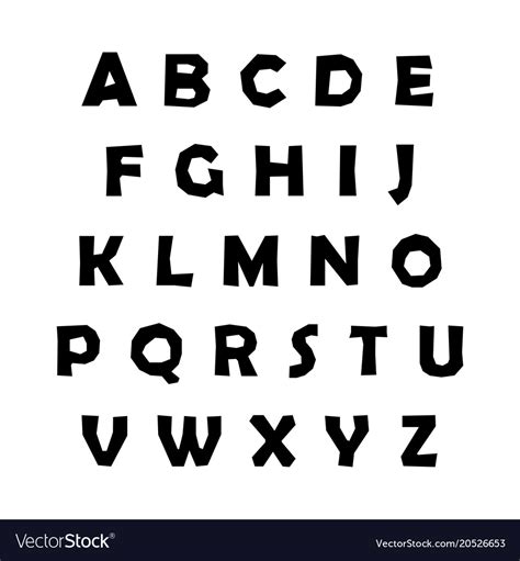 Black English Alphabet Royalty Free Vector Image