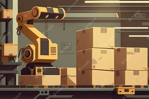 Premium Photo Modern Logistics Warehouse Robots Are Sorting Packages