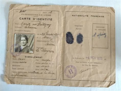 ANCIENNE CARTE D IDENTITÉ française à 2 volets Préfecture de l Oise