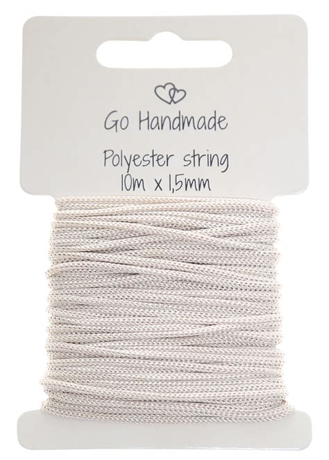 Beige Polyester String 10 M X 15 Mm Polyester String Go Handmade