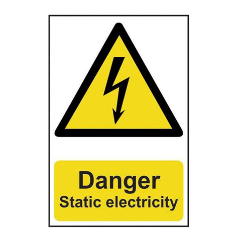 Centurion Danger Static Electricity 12mm Recyclable Pp 200 X 300mm