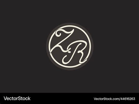 Initial Letter Zr Monogram Logo With Simple Vector Image