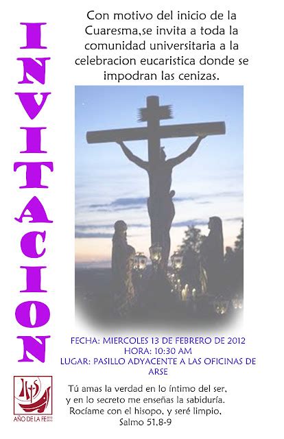 Agenda Universitaria Misa Con Motivo Del Inicio De La Cuaresma