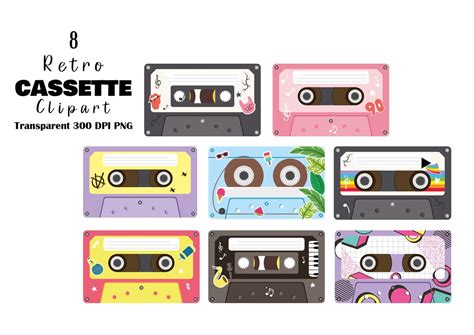 Retro Cassette Tape Clipart Mixtape Classic Cassette Tape Etsy