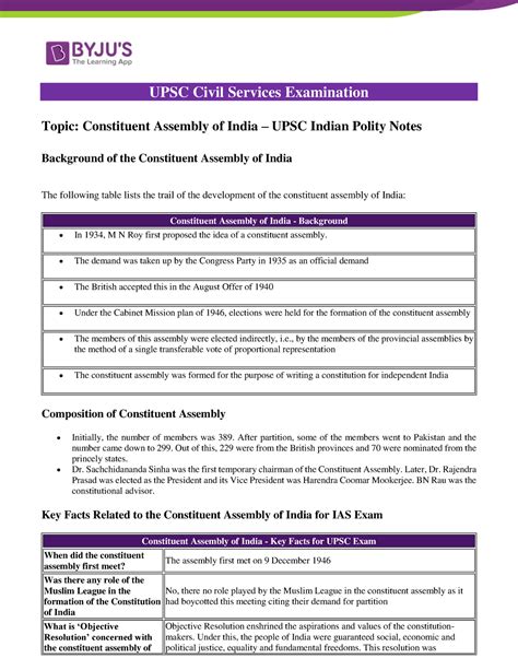 Constituent Assembly Of India Indian Polity Notes UPSC Civil Services