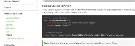 Deprecation Warning When Using Headerfilterparams Lookup Function