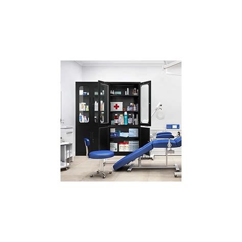 Buy Atripark Metal Storage Cabinet Lockable Glass Display Cabinet With