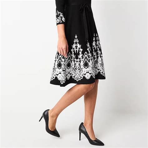 Jessica Howard Womens 3 4 Sleeve Sweater Dress