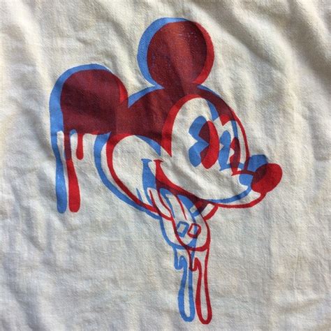 Jules Muck Tops Fine Art Trippy Mickey Mouse Shirt Handmade Muck