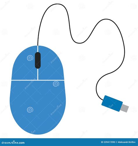 Blue Computer Mouse With Cord Stock Illustration Illustration Of Pointer Manipulator