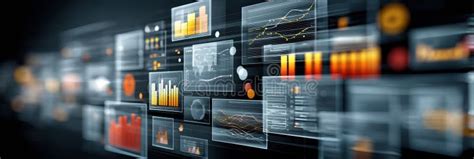 Floating Marketing Dashboard Presenting Data Visuals And Analytics In A Digital Environment For