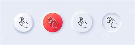 Fist Bump Line Icon Friends Gesture Hit Sign Line Icons Vector Stock