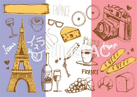 手描きフランス雑貨イラスト No 714097／無料イラストなら「イラストac」