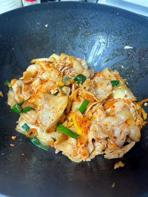 Kimchi Pork Belly Stir Fry • Oh Snap Lets Eat