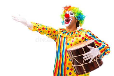 El Payaso De Sexo Masculino Aislado En Blanco Imagen De Archivo Imagen De Aniversario Fondo