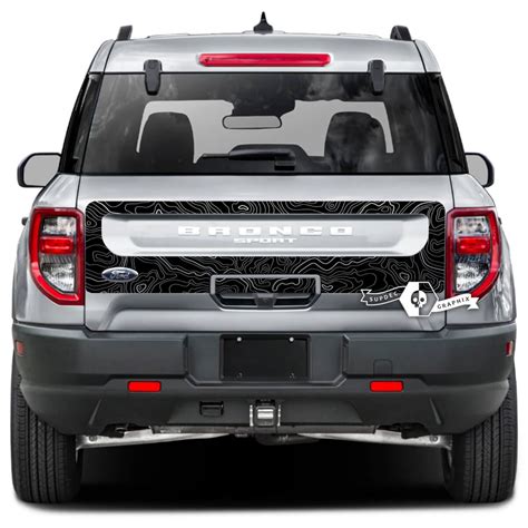 Ford Bronco Tailgate Bed Topographic Map Splash Wrap Decals Stickers