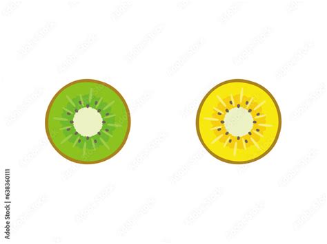 秋が旬のフルーツ、キウイの輪切りのイラスト Vector De Stock Adobe Stock