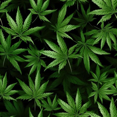 Premium Photo Hemp Leaves Seamless Texture Ai Generated