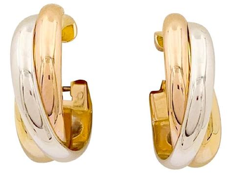Cartier Earrings Trinity Three Golds White Gold Yellow Gold Pink