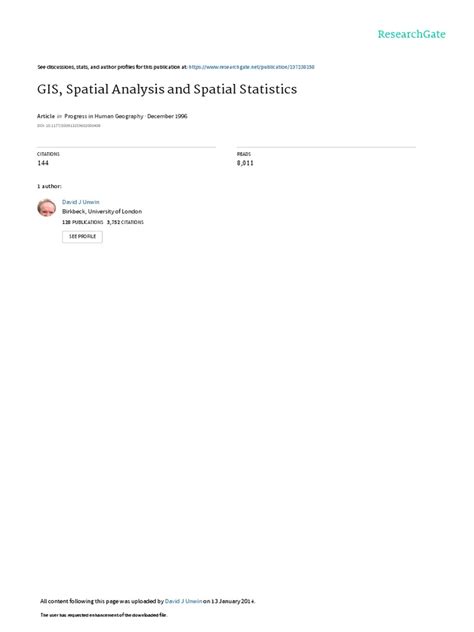 Gis Spatial Analysis And Spatial Statistics Pdf Spatial Analysis